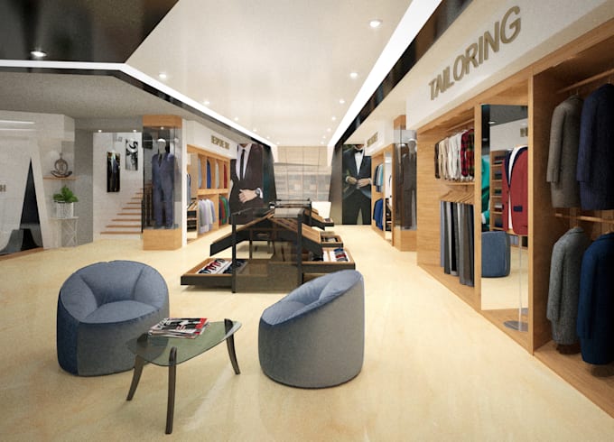 Visual interior perspective, layout of interior architecture by ...