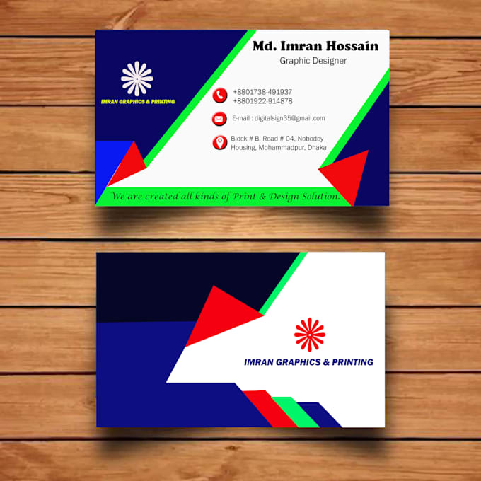 Design a professional visiting card design by Hmimranhossain | Fiverr