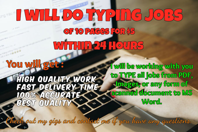 Do typing jobs of 10 pages within 24 hours by Sujanisewwandi | Fiverr