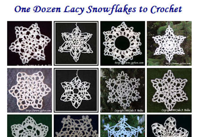 Email you a single pdf file of 12 lacy snowflake patterns by ...