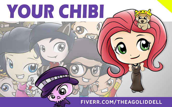 Draw your chibi in my style art for you by Theagoliddell | Fiverr