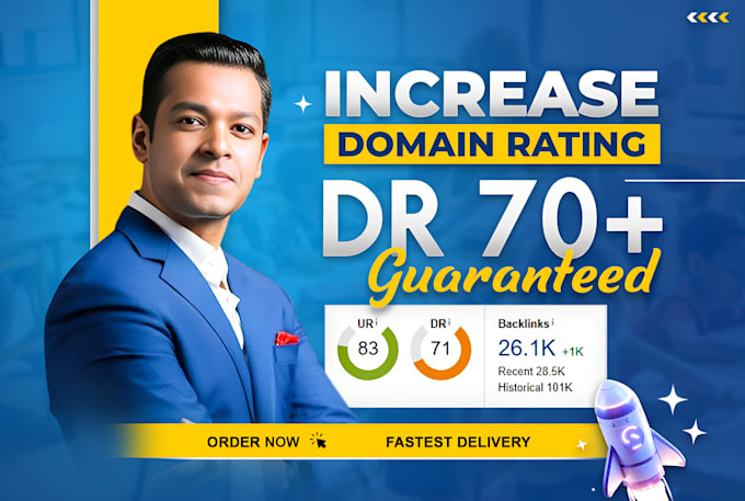 Increase ahrefs domain rating dr 70 using high authority seo backlinks ...