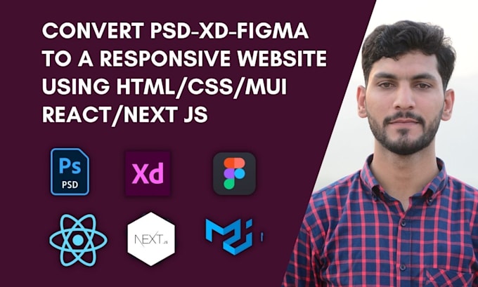 Convert psd to html, reactjs by Basitnawaz62629 | Fiverr