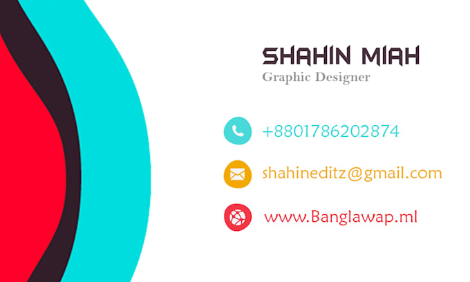 Make colorful wave business card design by Shahineditz | Fiverr