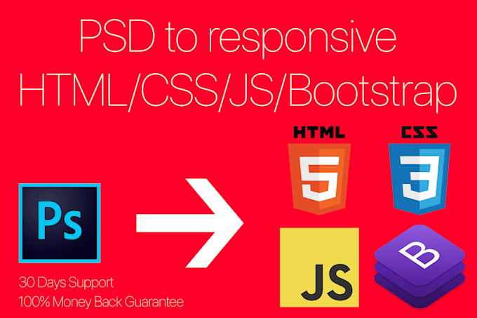 Convert Photoshop To Responsive Html Css Js Bootstrap By Olivertuck Fiverr