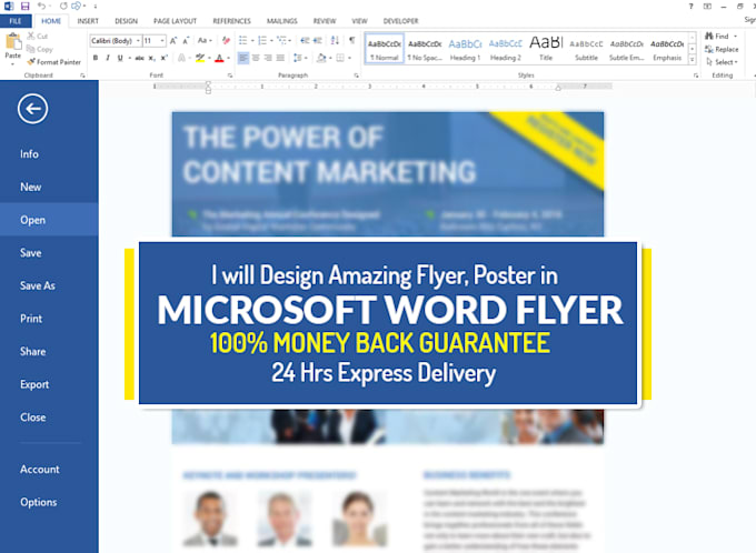 Design flyer in microsoft word by Rinahh | Fiverr