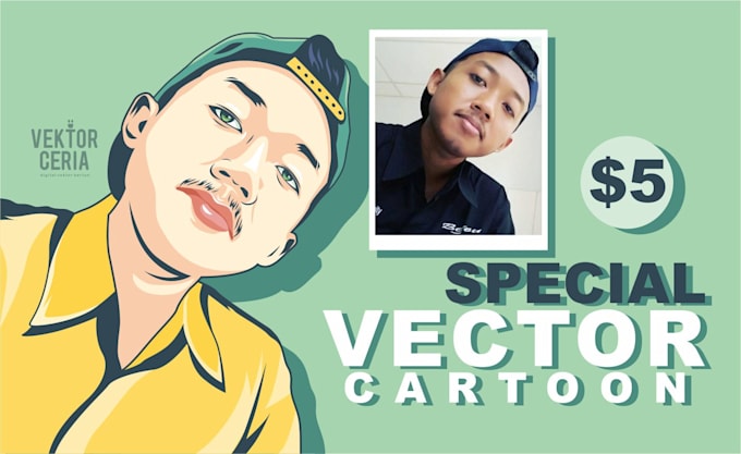 Do redraw photo becomes special vector cartoon by Vektor_ceria | Fiverr