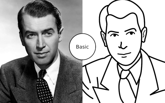 Turn your photo into unique simple line cartoon by Fawwazmuhammad | Fiverr