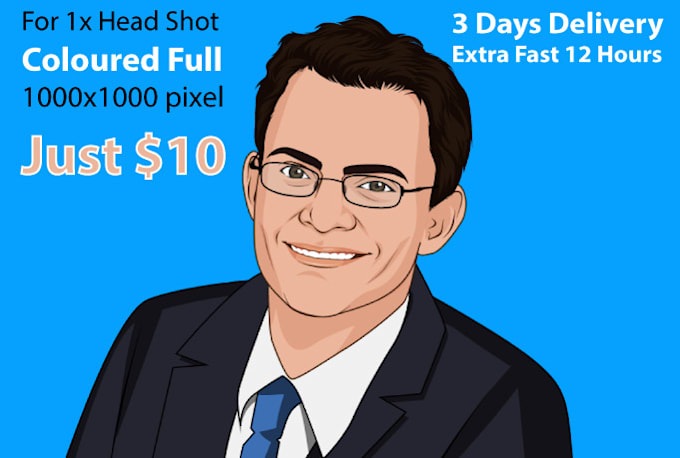Draw realistic cartoon portrait headshot avatar photo by Tajen17 | Fiverr
