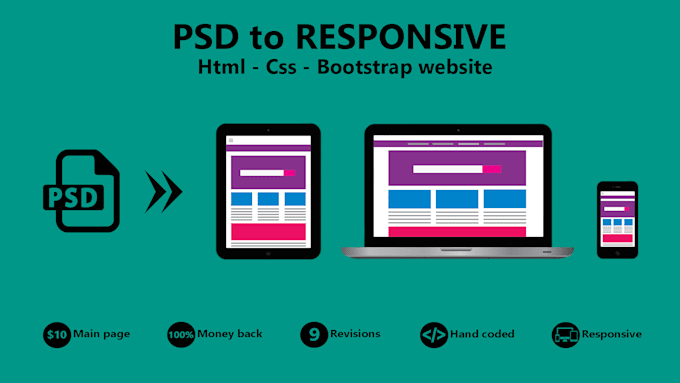 Convert Psd To Responsive Html Css Website Using Bootstrap By Timotej77