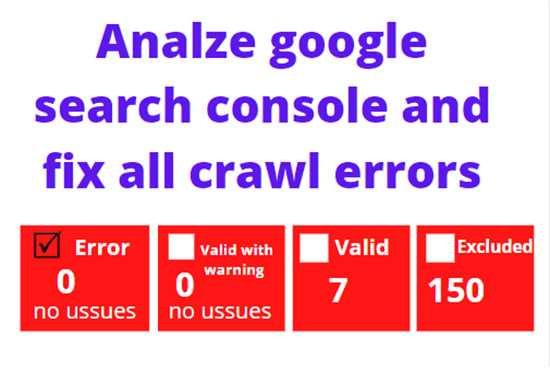 Analysis and fix index coverage issues or crawl errors by Saamirsohel | Fiverr