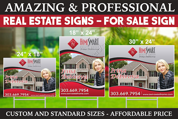 Design custom for sale signs, business lawn signs or real estate ...