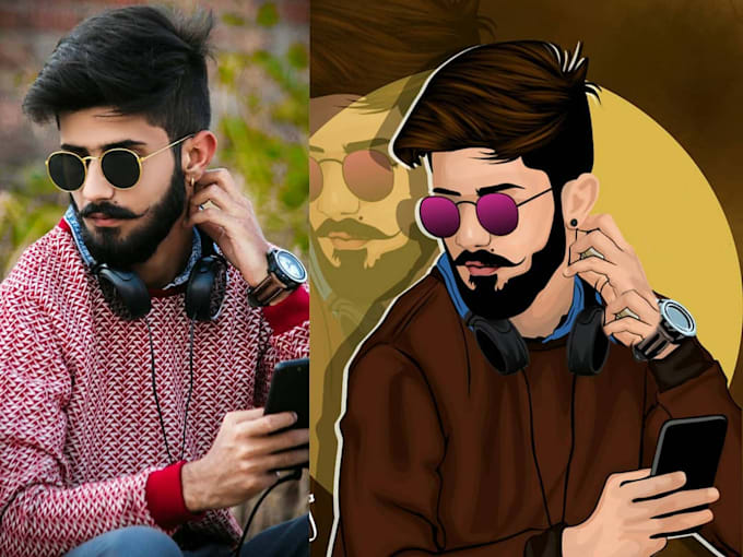 Change your photo to vector cartoon illustration by Jashan_editz | Fiverr