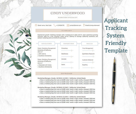Provide applicant tracking system friendly resume template by ...