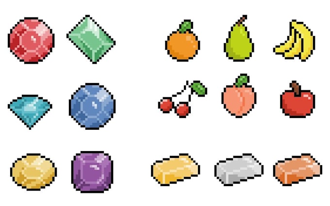 Create pixel art icons by Pixply | Fiverr