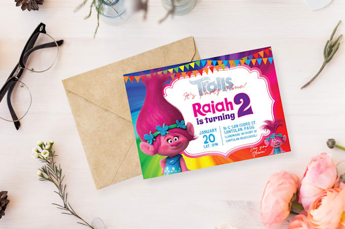 Make a fun invitation card design for your event by Asterlou | Fiverr
