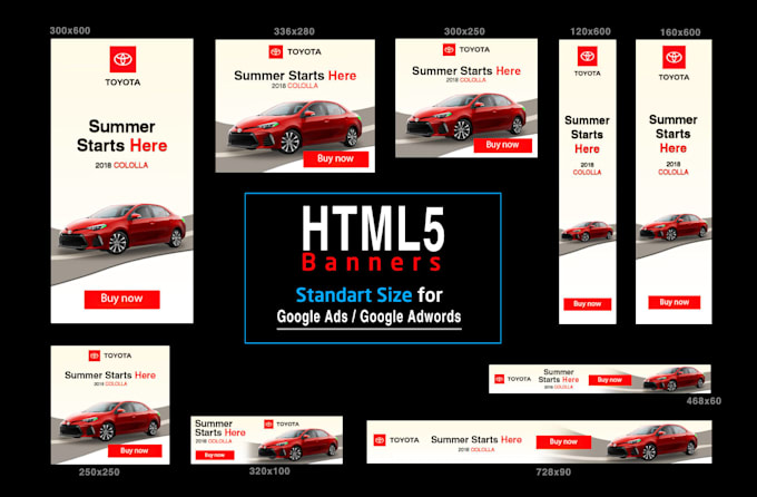 Do amazing animated html5 banner ads for google adwords by Shazzad | Fiverr