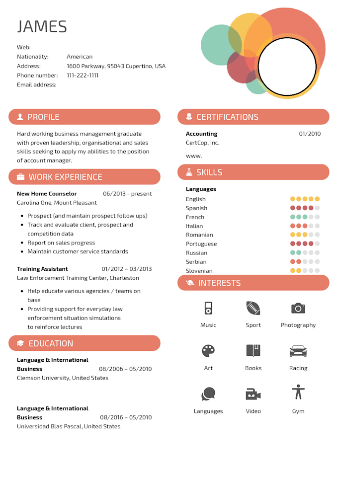 Write a professional modern resume,cv by Ghadeer_marwan | Fiverr