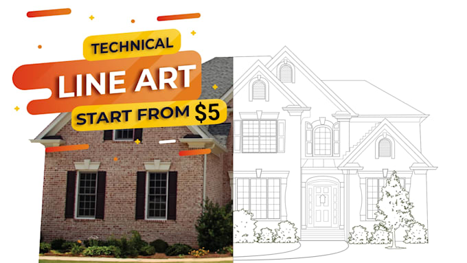 Do technical line drawings, black and white vector art illustration by ...