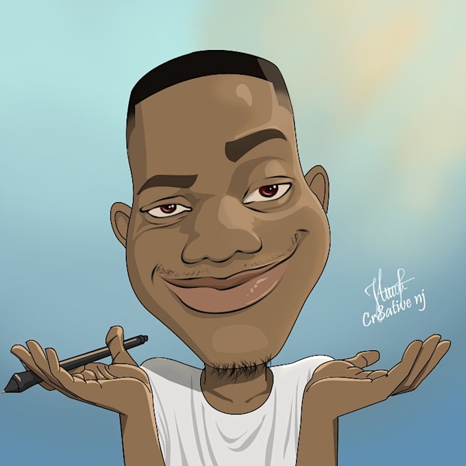 Draw a professional 2d realistic cartoon from your photo by Creativenj ...