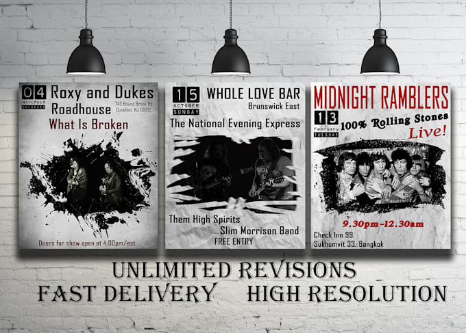 Design band poster flyer by Bednjanecdenis | Fiverr