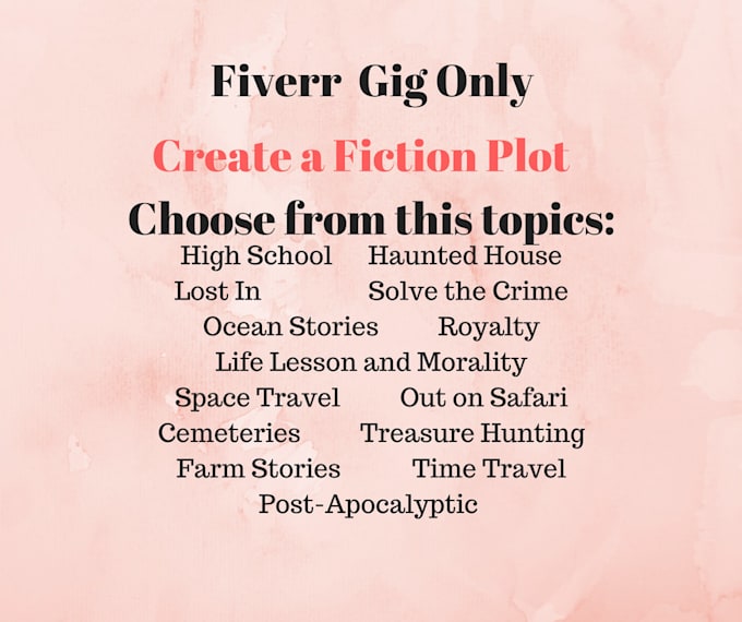 Create a fiction plot for your book by Garywittmann | Fiverr