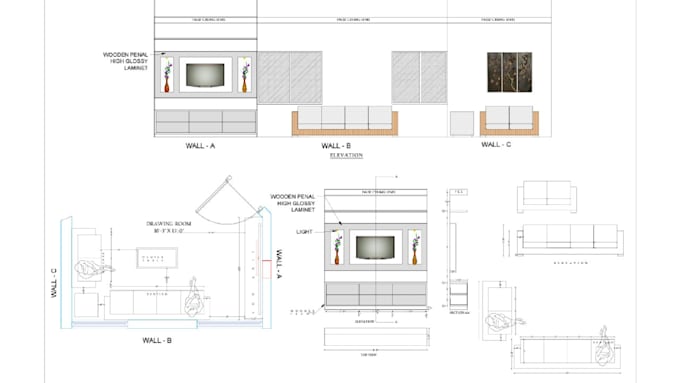 Autocad drawing in interior design and architecture planing by ...