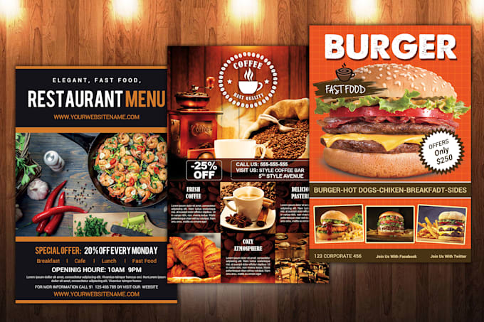 Do creative food menu, restaurant flyer and food flyer by Shani126 | Fiverr