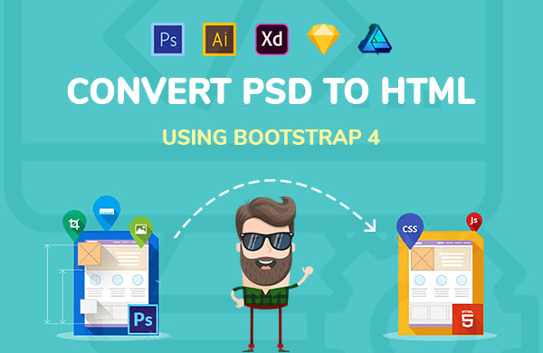 Convert psd to html using bootstrap 4 by Codastroid | Fiverr