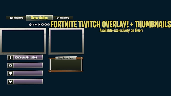 Make you a fortnite overlay and thumbnail by Kalaniripley | Fiverr
