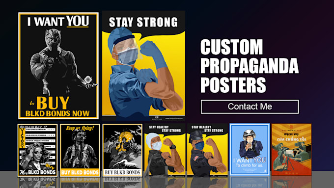 Draw propaganda posters for you by Etbk4245 | Fiverr