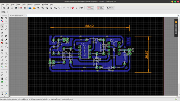Do pcb design using eagle for homemade circuit by Rubictrone | Fiverr