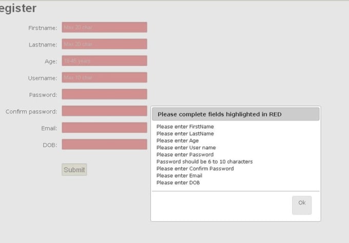Validate Html Form Using Jquery Or Javascript And Implement Datepicker By Rasmimike Fiverr