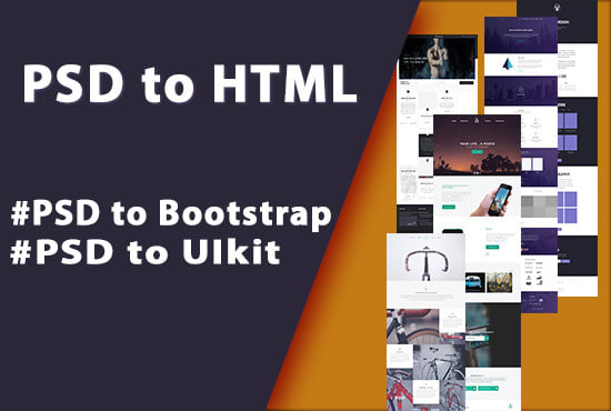 Convert psd to html5 bootstrap 4, and uikit template by Abkorim | Fiverr