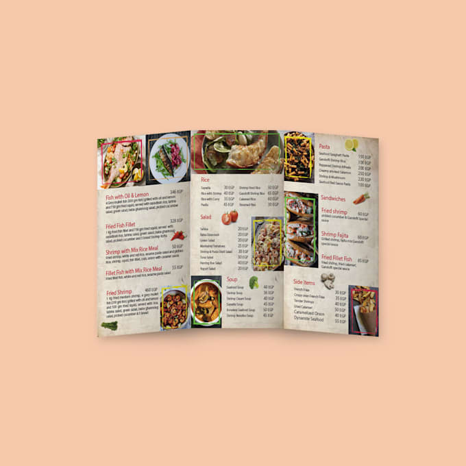 Design menu layout and branding by Nancynader | Fiverr