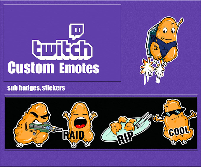 Create Express Custom Twitch Emotes Sub Badges By Artattackdesign Fiverr
