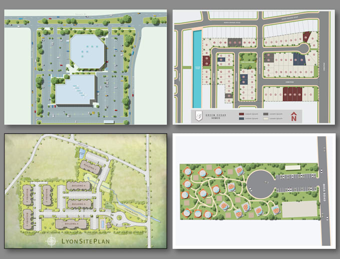 Create architectural or real estate site plan master plan map ...