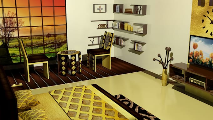 Design a realistic 3d interior design by Umernaeem519 | Fiverr