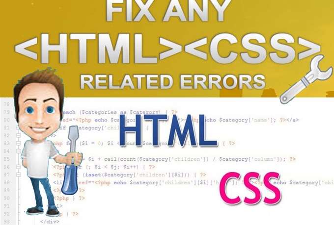 Fix bugs related to html and css by Umer1155 | Fiverr