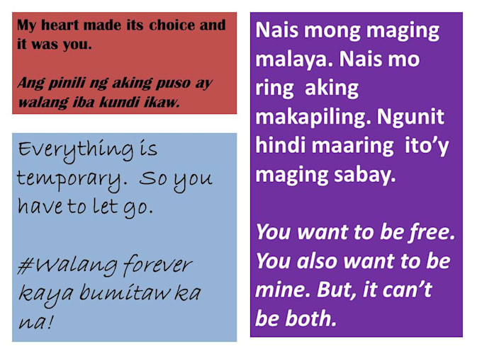 Translate English To Filipino Or Tagalog And Bisaya Or Cebuano Translate English To Filipino Or Tagalog And Bisaya Or Cebuano