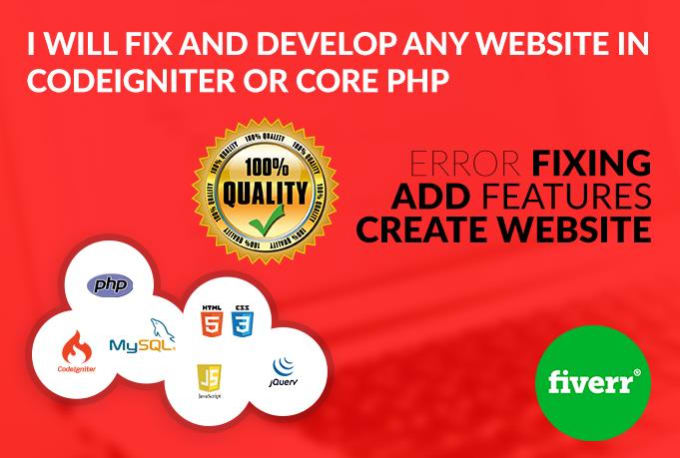 Fix and develop any website in codeigniter and core php by ... Fix and develop any website in codeigniter and core php by ...