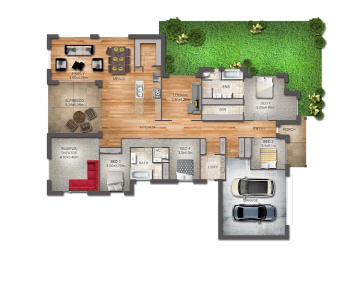 Design color texture and black and white 2d and 3d floor plan for real ...