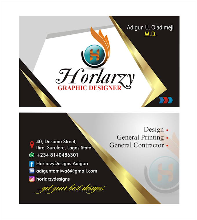 Flyers, logo, complementary cards by Horlarzydesigns | Fiverr