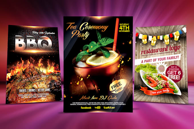 Design elegant food flyer or poster by Javed1984 | Fiverr