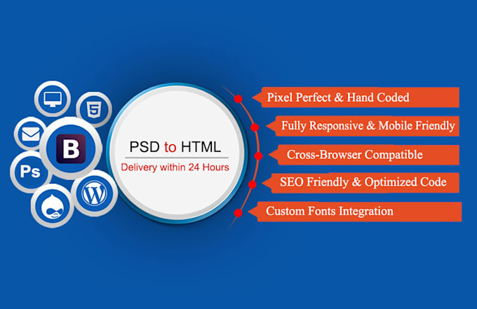 Convert psd xd sketch to responsive html css bootstrap 4 by ...