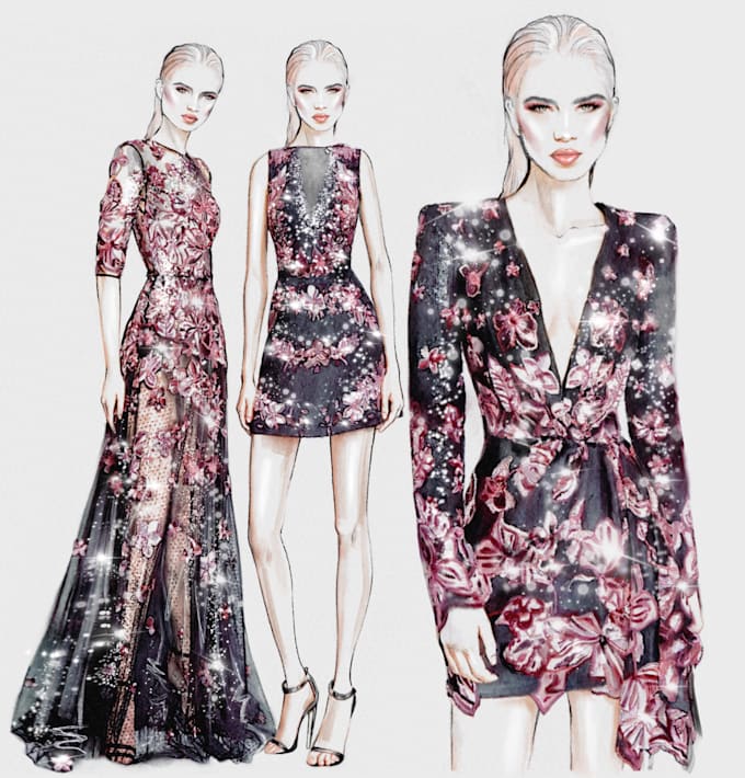 Draw a professional fashion illustration by Victoriacolonna | Fiverr