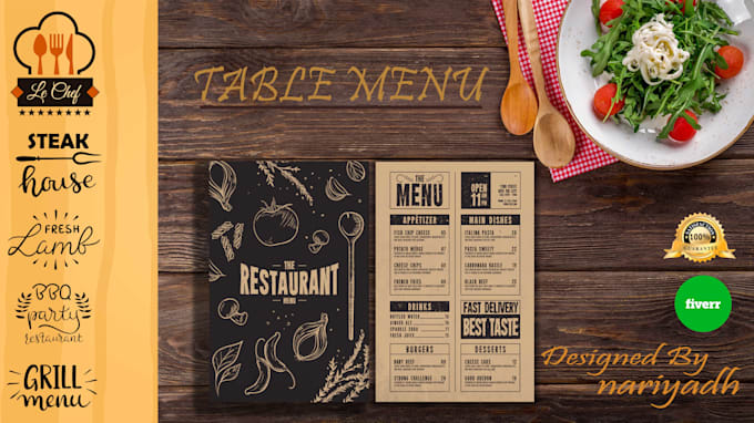 Design restaurant menu and table menu card by Nariyadh | Fiverr