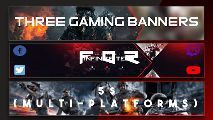 Design three gaming banners by Infinitetech128 | Fiverr