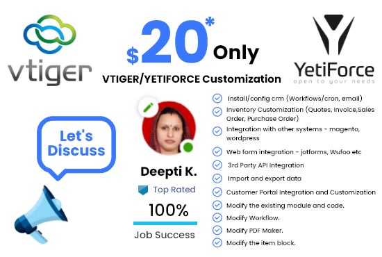 Help in vtigercrm and yetiforce setup customization by Deeptikumawat ...