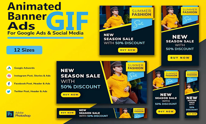 Do social media banner design perfect google banner ads and web ...